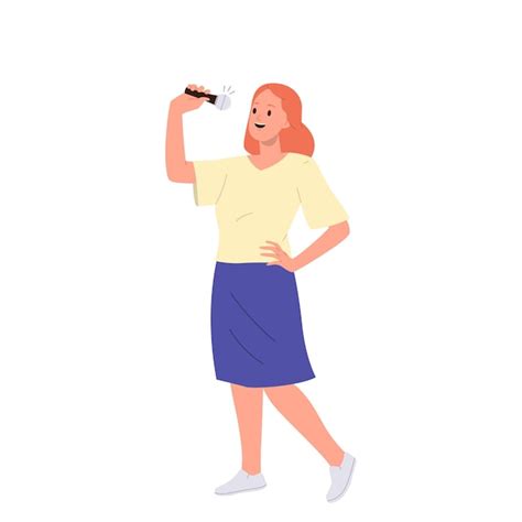 Premium Vector Young Pretty Talented Woman Singer Performing With