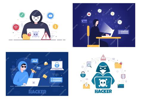 premium vector hacker using computer server to activity hacked