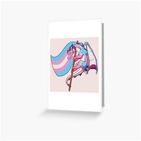 Transgender Pride Flag Dragon 3rd Edition Greeting Card For Sale By