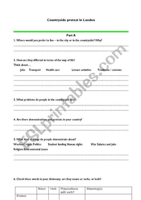 Countryside ESL Worksheet By Bandarra