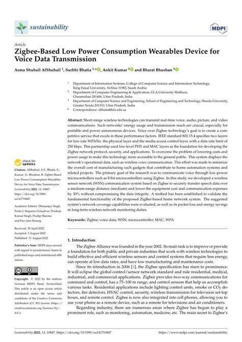 Pdf Zigbee Based Low Power Consumption Wearables Device For Voice