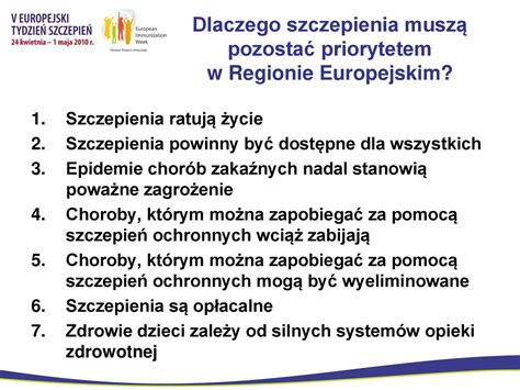 Europejski Tydzień Szczepień 24 Kwietnia 3 Maja ppt pobierz