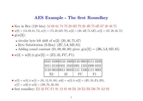 Aes Solved Example On Encryption All Rounds Pdf