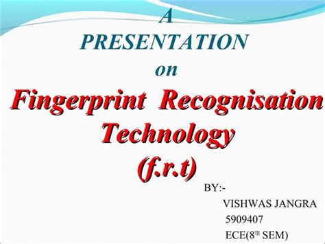 Fingerprint Classification Rules Pptx