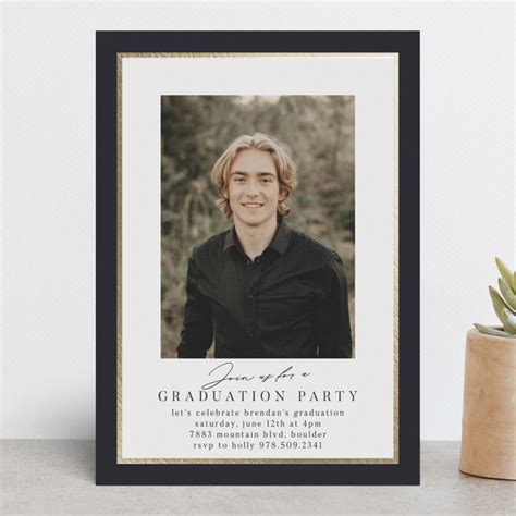 Classic Edge Foil Pressed Graduation Party Invitations By Nicole Walsh