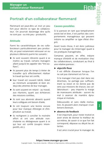 Manager un collaborateur paresseux fiche pratique pdf à télécharger