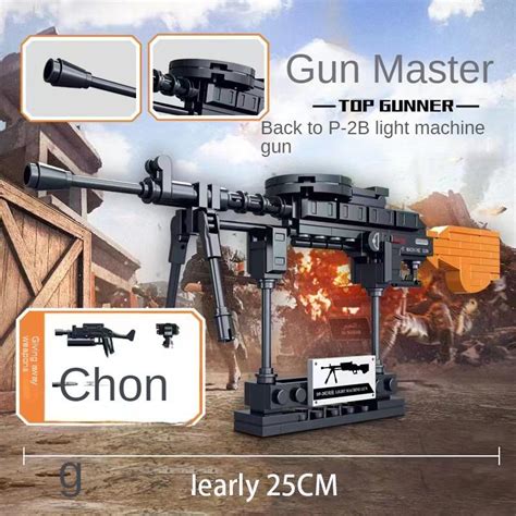 Military Transformable Ww2 Gatling Gun Ak47 Automatic Rifle Swat Weapon Model Building Blocks