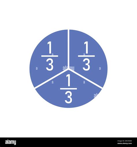 Circle Divided Into Three Equal Segments One Third Fraction Circle