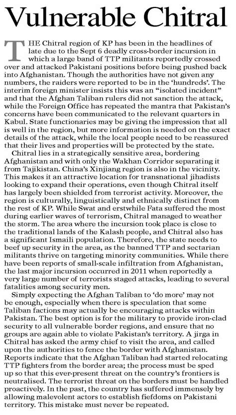 Dawn Epaper Sep 11 2023 Vulnerable Chitral