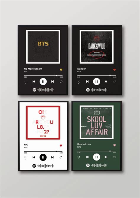 BTS álbum Spotify impresión K pop Wall Art Custom A4 Etsy México