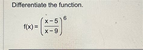 Solved Differentiate The Functionfxx 5x 96