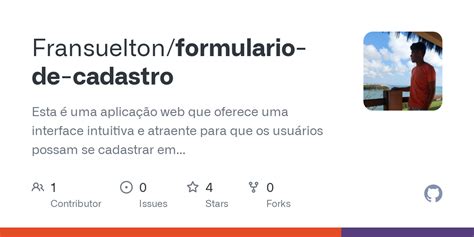 Github Fransuelton Formulario De Cadastro Esta Uma Aplica O Web