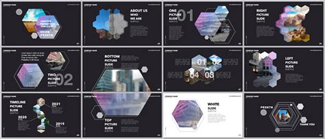 최소한의 프레 젠 테이 션 디자인 육각형과 6 각형 요소 포트폴리오 벡터 템플릿 프레 젠 테이 션 슬라이드 전단지 전단지 브로셔