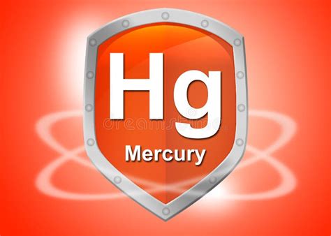 Chemical Element Mercury On A Shield Stock Illustration Illustration