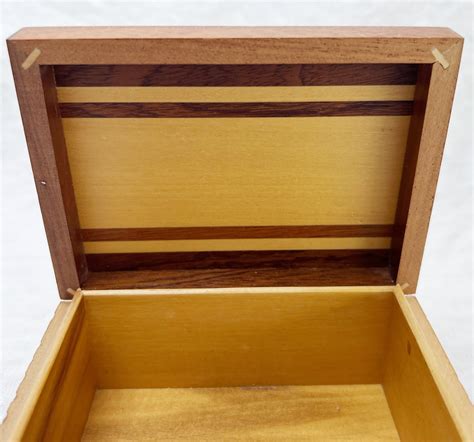 Vintage Inlaid Wooden Hinged Trinket Box Featuring Heart Etsy