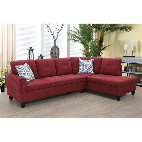 Burgundy Fabric Sofa
