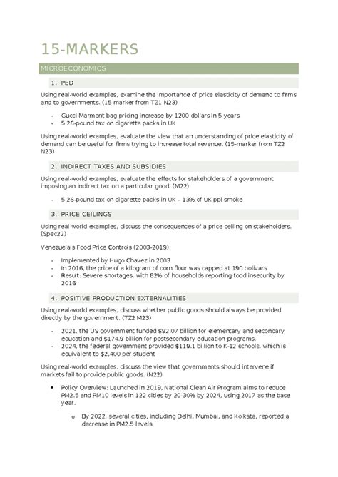 Caie Igcse Economics 0455 Theory V2 Znotes Summarized Notes On The