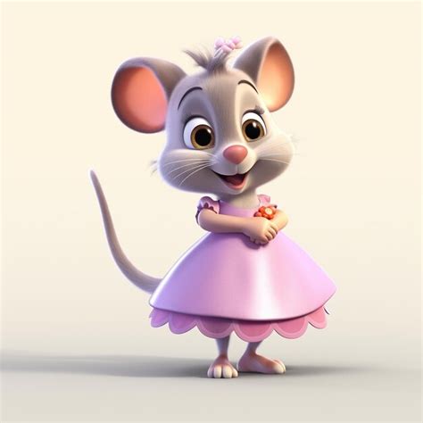 Cute Animated Mouse Caracter Illustration Premium Ai Generated Image