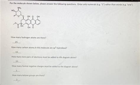 Solved For The Molecule Shown Below Please Answer The Chegg