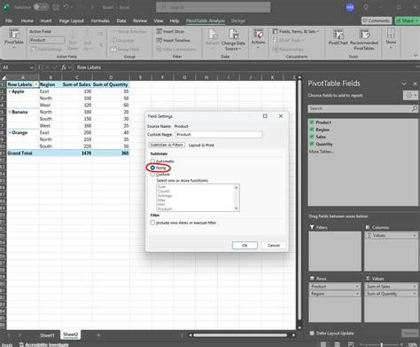 java apache poi pivot field settings subtotal to none stack overflow