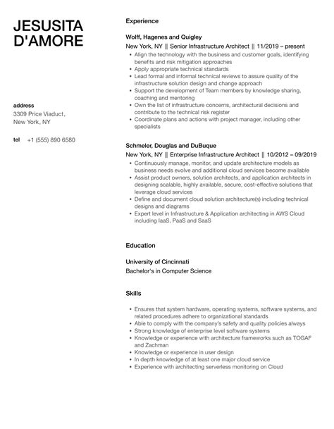 Infrastructure Architect Resume Samples Velvet Jobs