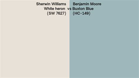 Sherwin Williams White Heron Sw 7627 Vs Benjamin Moore Buxton Blue