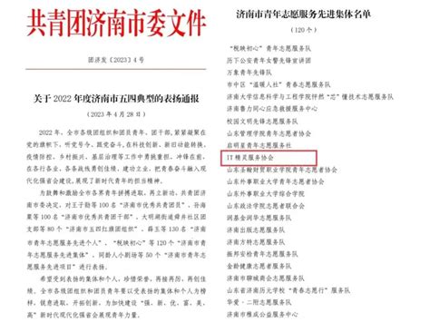 院部动态｜喜讯！信息工程学院“it精灵服务协会”获评“济南市青年志愿服务先进集体”