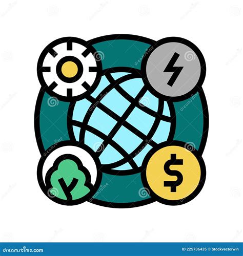 Circular Economy Color Icon Vector Illustration Stock Vector