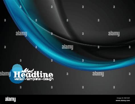 Blue And Black Abstract Flowing Dynamic Waves Vector Background Stock Vector Image And Art Alamy