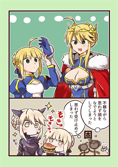 Artoria Pendragon Saber And Saber Alter Fate And 1 More Drawn By