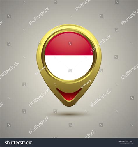 Gold Map Pin Circle Flag Design Stock Vector Royalty Free 1632554425