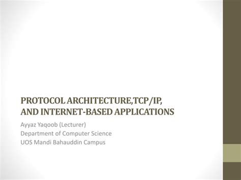 tcp ip protocols pptx computer networking computing