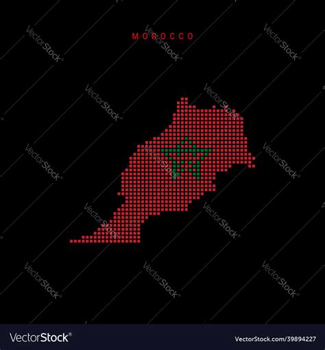 Square Dots Pattern Map Of Morocco Dotted Pixel Vector Image