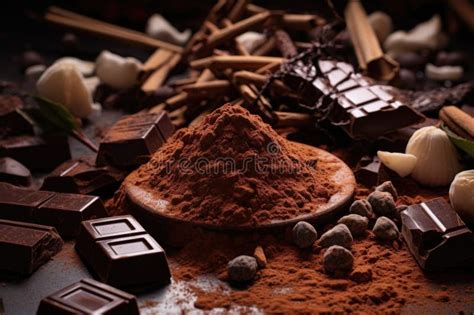 Close Up Of Cocoa Beans And Chocolate Shavings Stock Illustration Illustration Of Shavings