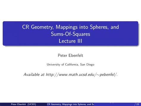 Pdf Cr Geometry Mappings Into Spheres And Sums Of Squares