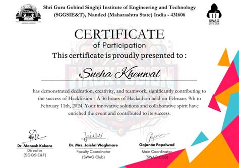 Hackathonexperience Hackfusion Swagclub Codingjourney