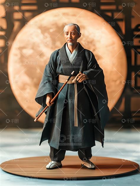 长袍ai数字艺术 影壁园林拟人ip设计中国风水墨老年男性传统长袍手持长杖稳重站立插画 Ai立体元素免费下载png格式2784像素编号71369159 千图网