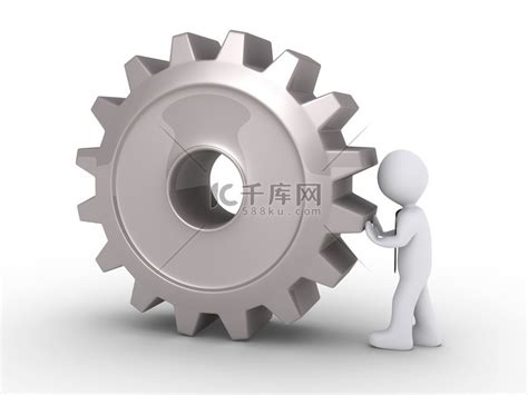 推钝齿轮的商人高清摄影大图 千库网