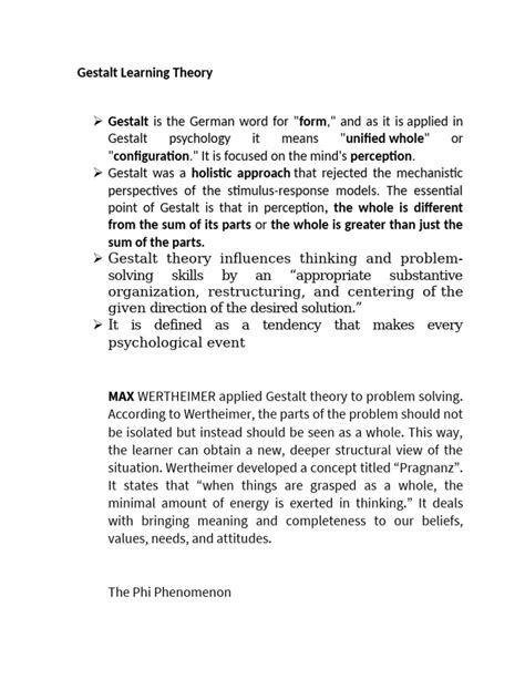 Gestalt Learning Theorydocx Final Pdf