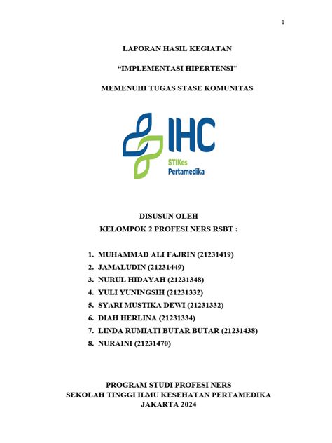 Laporan Hasil Kegiatan Implementasi Hipertensi Pdf
