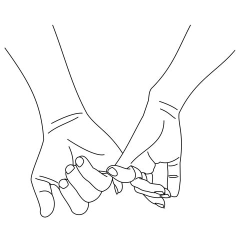 ilustración dibujando una línea de manos haciendo promesas como un