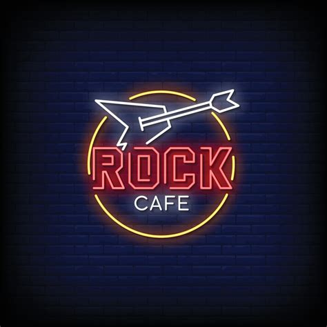 Rock Cafe Neon Signs Style Text Vector 2185653 Vector Art At Vecteezy