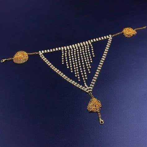 Wholesales Sexy Rhinestone Belly Chain Pants Chain For Woman Bling Gold