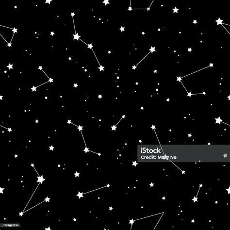 黒い背景に白い星座と星とシームレスなパターン 天文学のベクターアート素材や画像を多数ご用意 天文学 いたずら おとぎ話 Istock