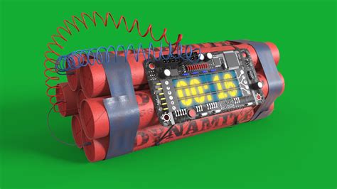 Dynamite Clock Timer 3d Model Animated Pixelboom