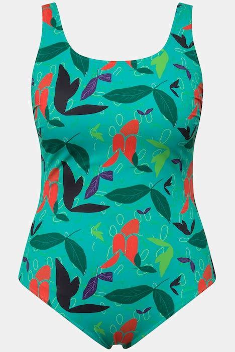 Colorful Leaf Print One Piece Swimsuit Swimsuits Swimwear