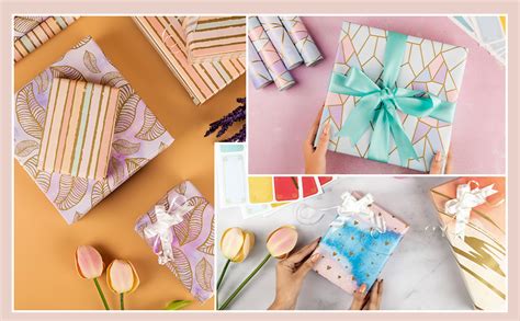 Birch Co Gift Wrapping Paper Sheet Premium Design Paper For Packing Blue Heart Tiles
