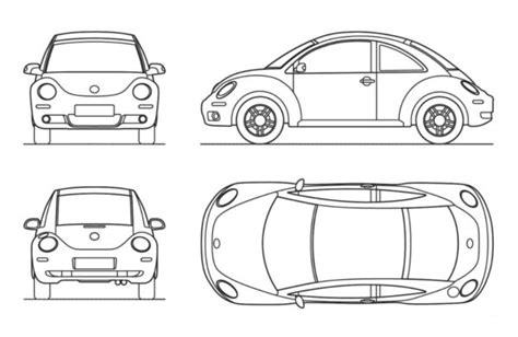 Volkswagen New Beetle Car Cad Block Appiscad