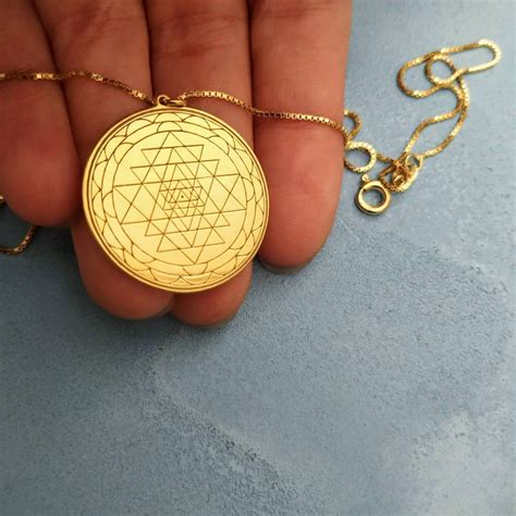 Sri Yantra Pendant Sacred Geometry Shri Yantra Necklace Etsy
