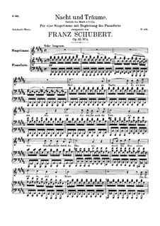 Nacht und Träume Night and Dreams D Op No by F Schubert on MusicaNeo
